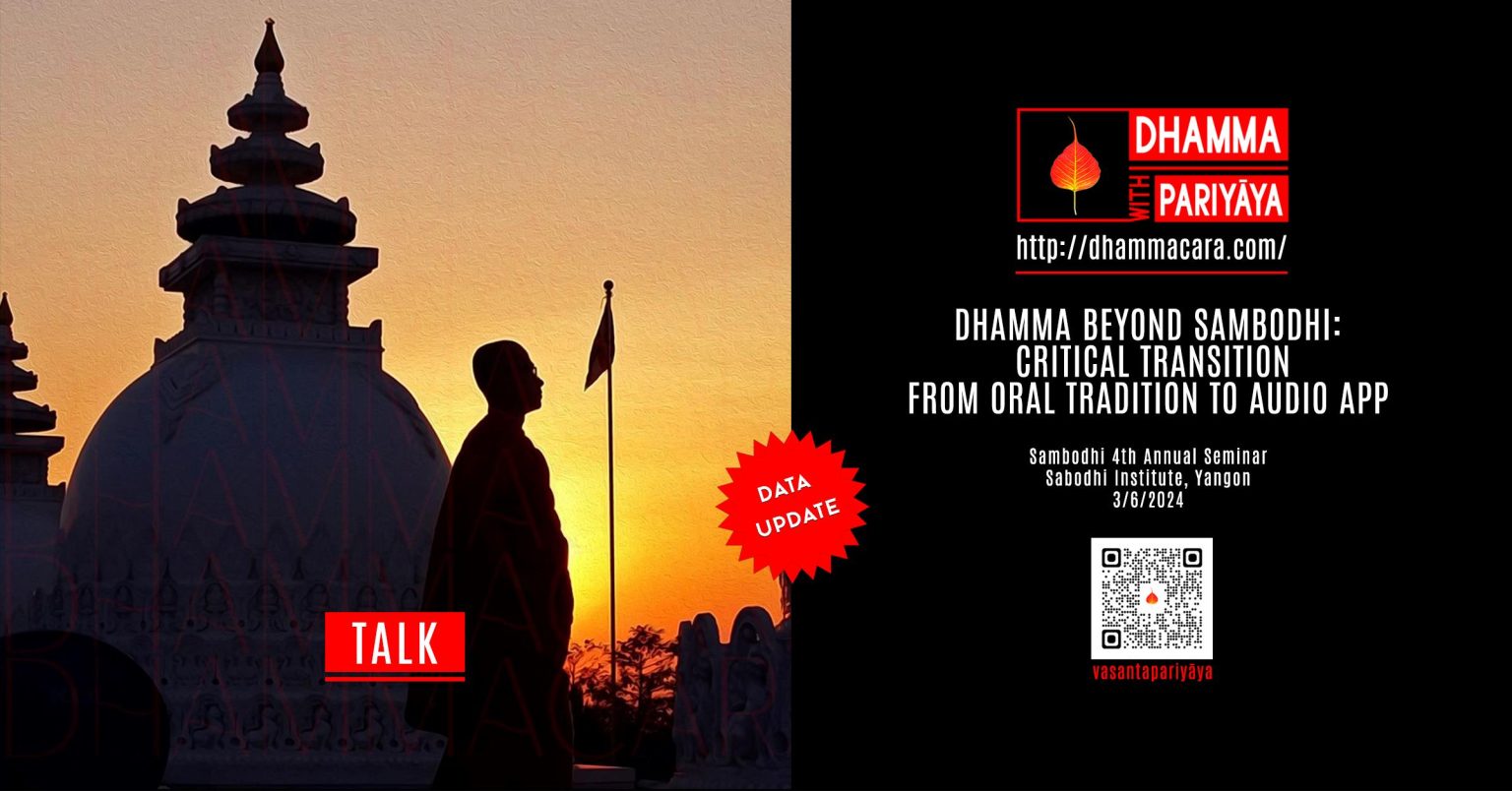 Research Talk Update – Dhamma beyond Sambodhi – dhammacara